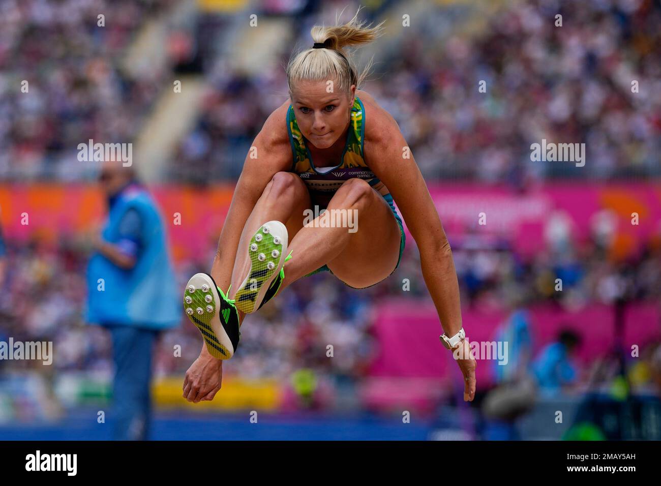 Brooke Buschkuehl of Australia competes in the women's long jump ...
