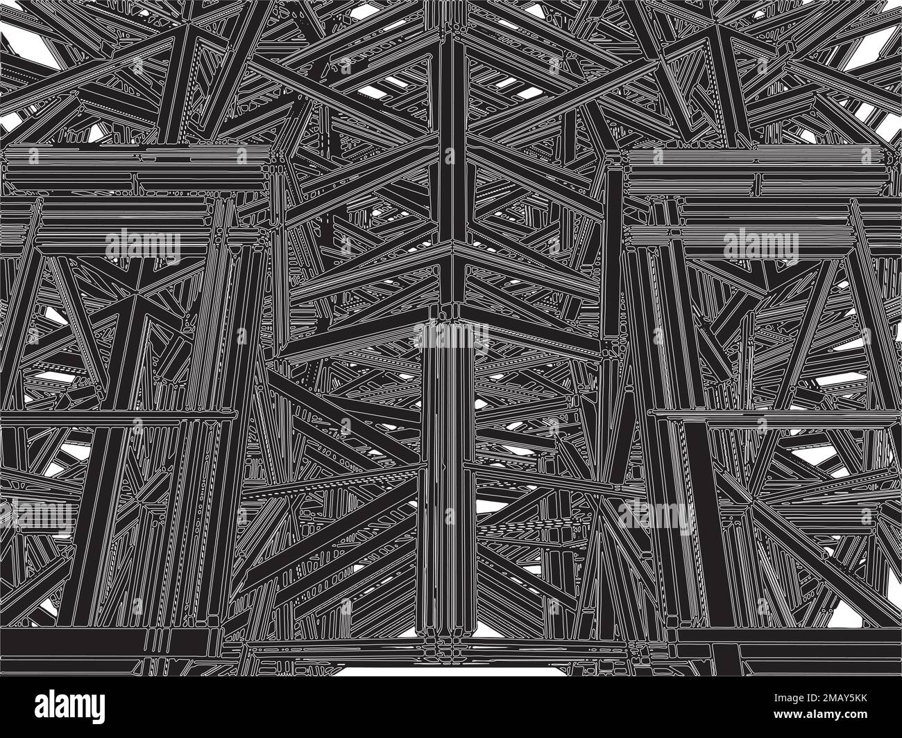 Abstract Construction Structure Vector. Illustration Isolated On White ...