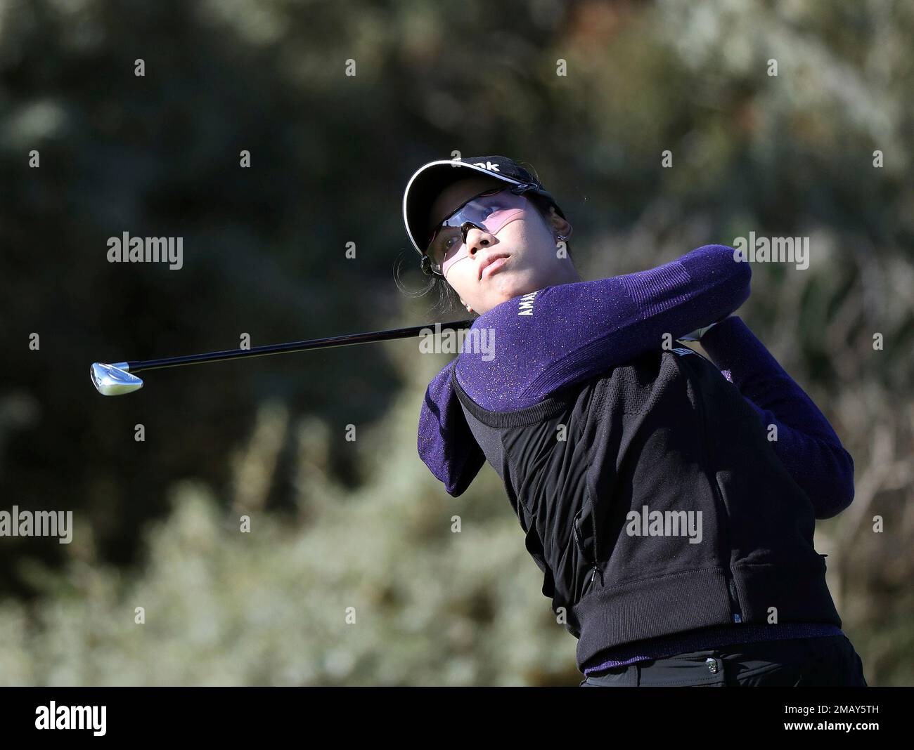 Thailand's Patty Tavatanakit plays her tee shot from the 3rd during the ...