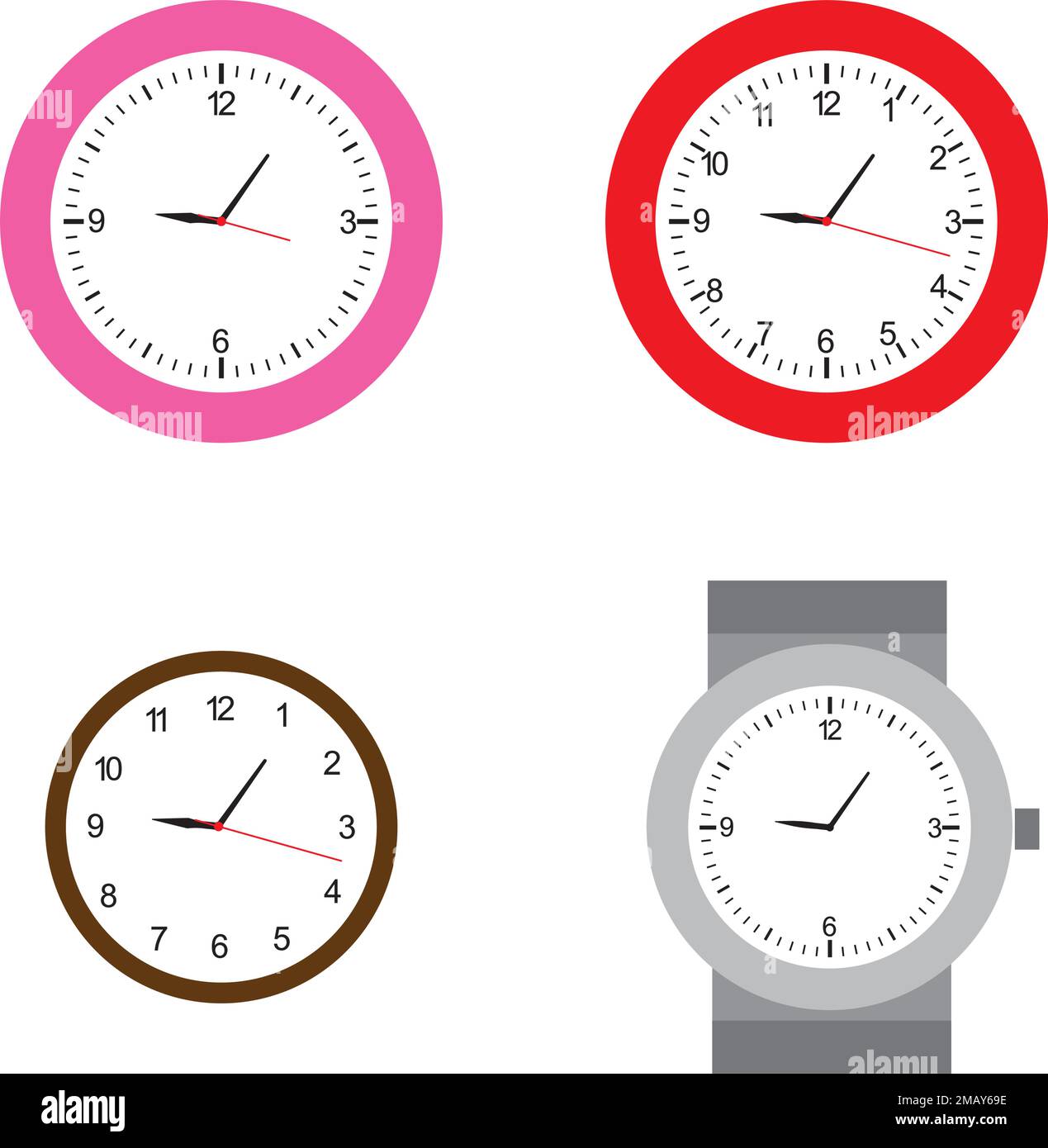 clock logo vektor illustration design Stock Vector Image & Art - Alamy