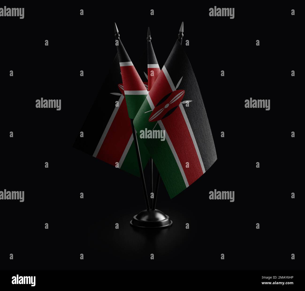 Small national flags of the Kenya on a black background Stock Photo - Alamy