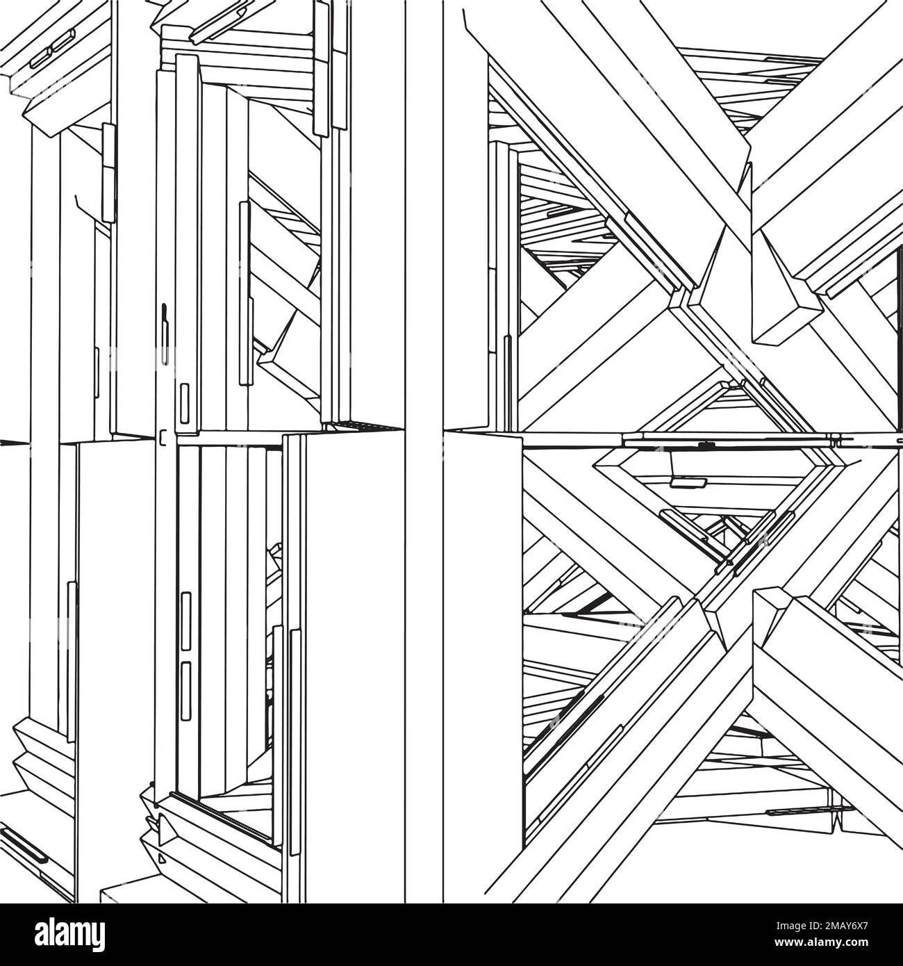 Abstract Construction Structure Vector. Illustration Isolated On White ...