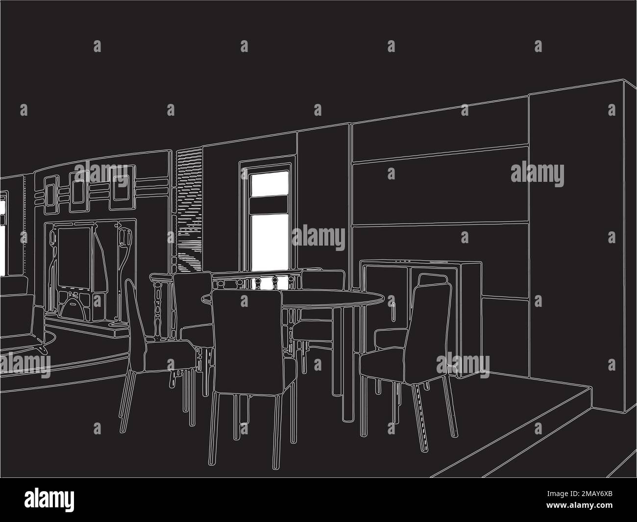 Living And Dining Room Vector Stock Vector Image & Art - Alamy