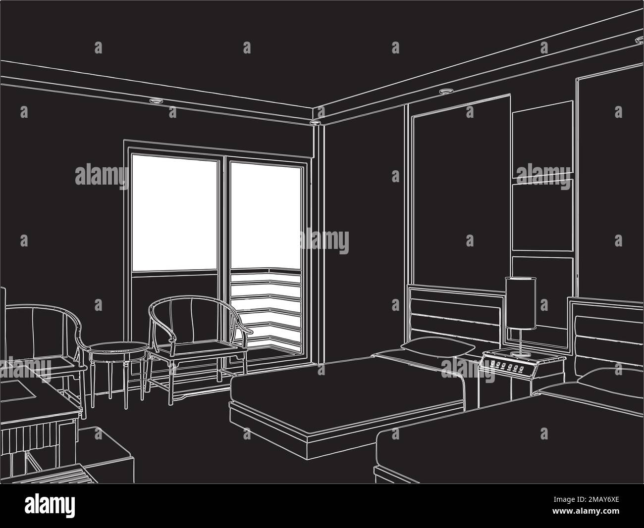 Empty living room dining Stock Vector Images - Alamy