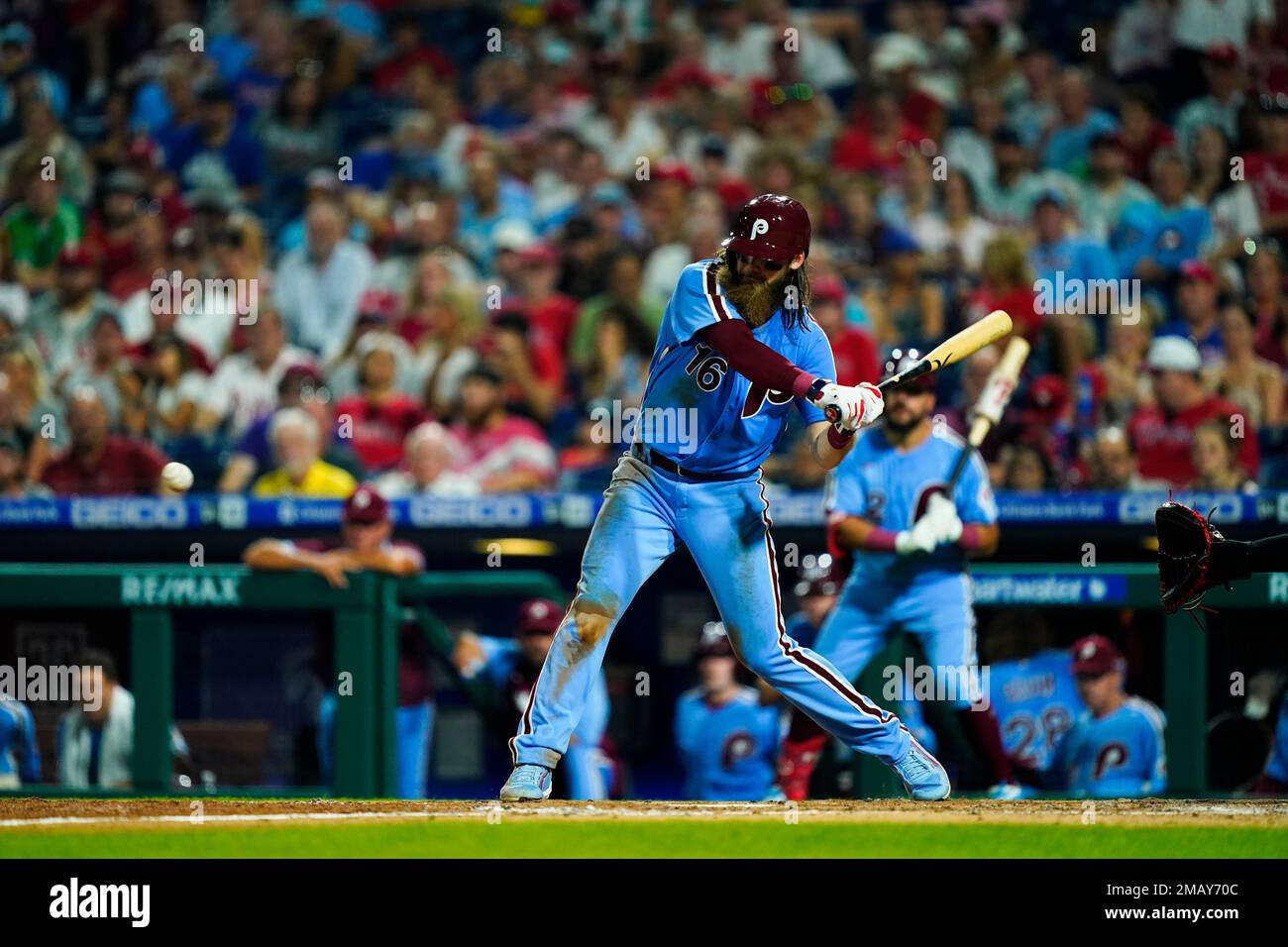 Philadelphia Phillies' Brandon Marsh at bat during the fourth inning of ...