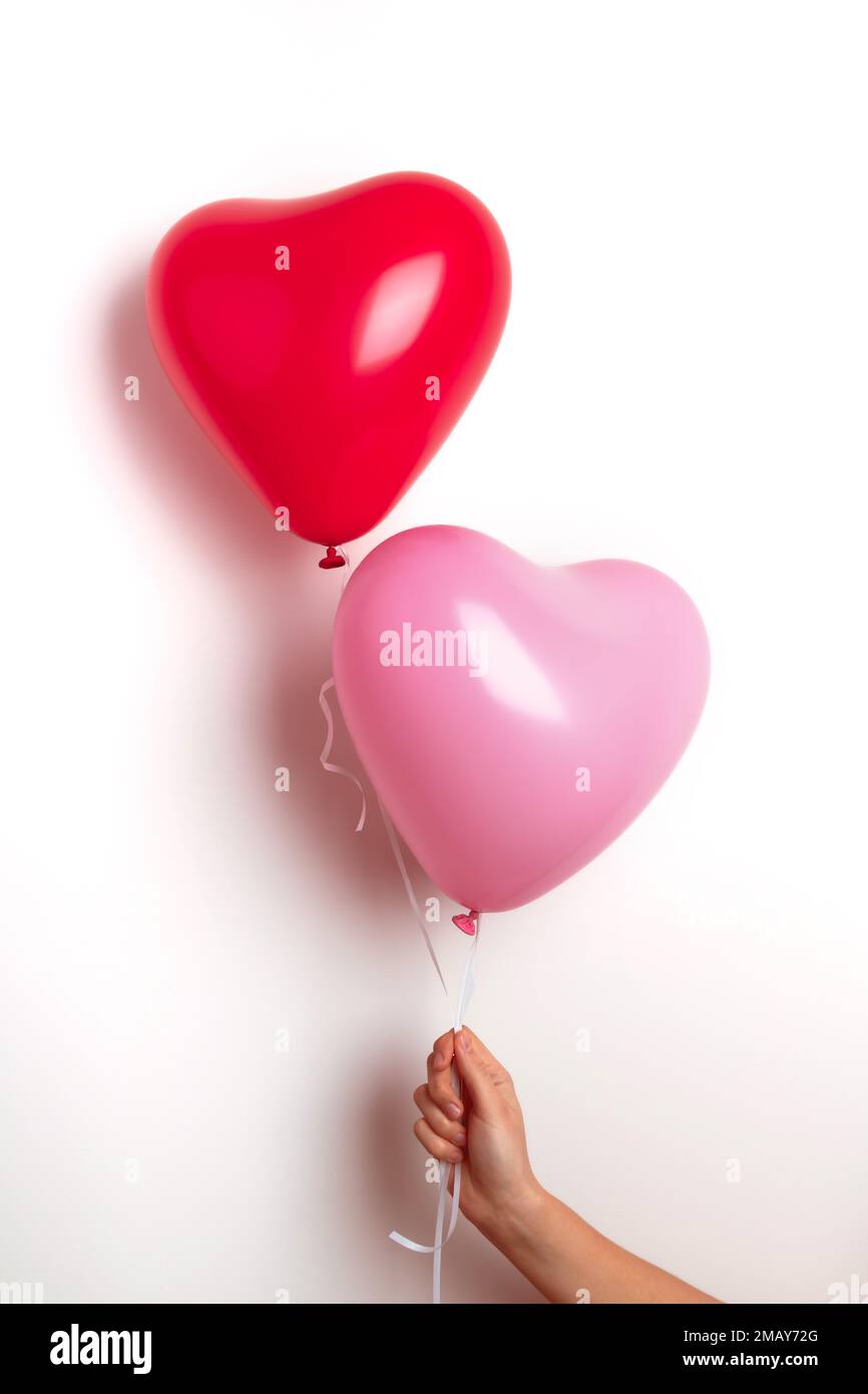 Inflatable helium balloons in the shape of a heart for Valentine's Day ...