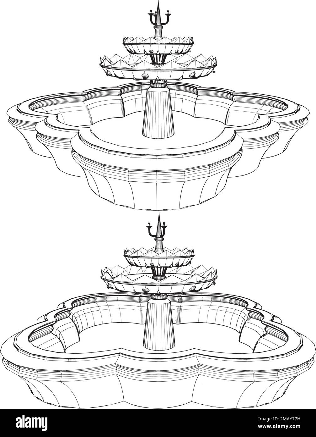 White marble water fountain Stock Vector Images - Alamy