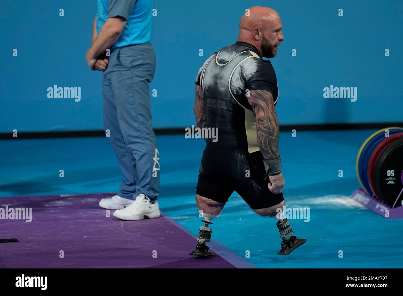 Scotland's Micky Yule leaves after competing during the men's ...
