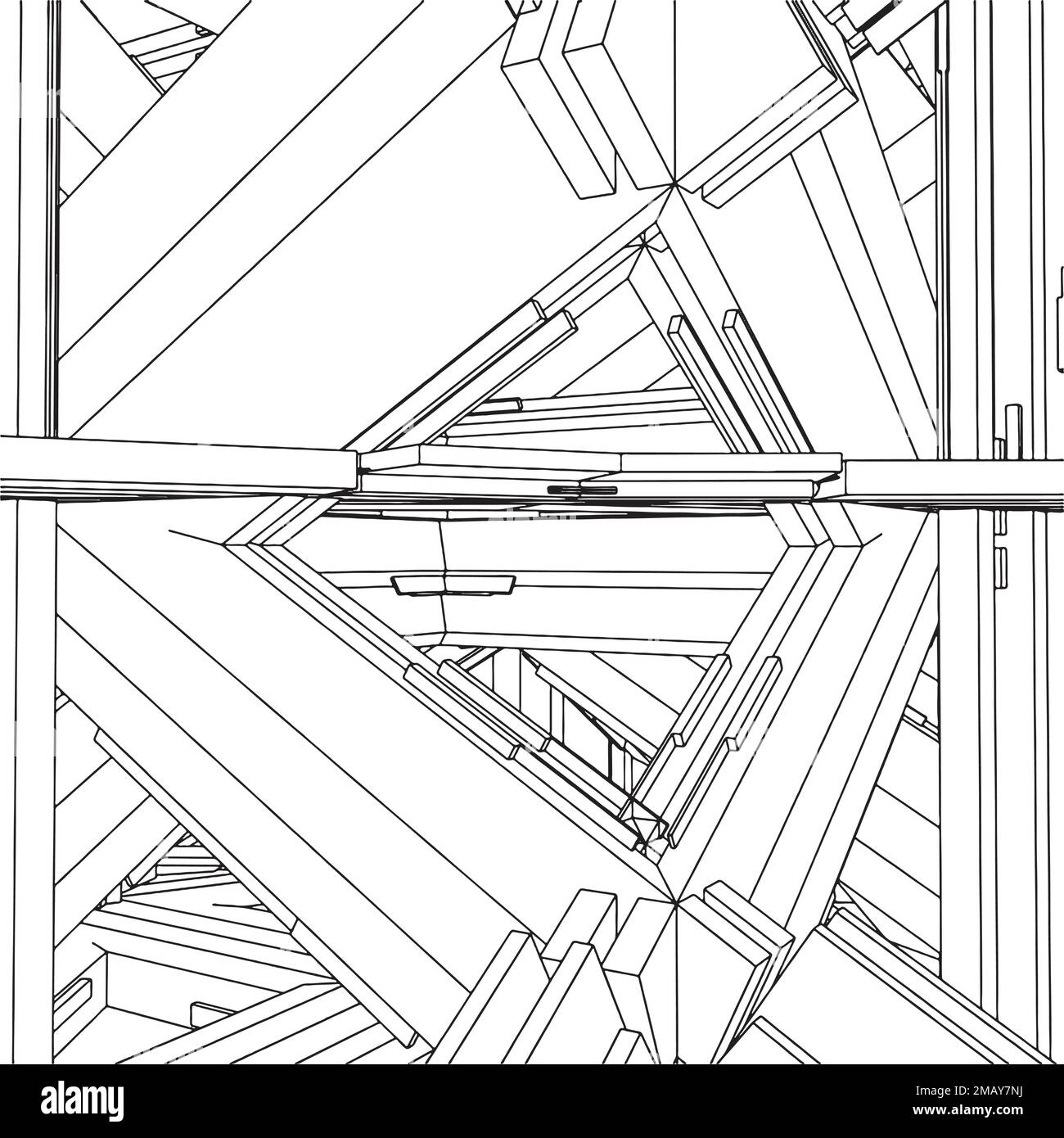 Abstract Construction Structure Vector. Illustration Isolated On White ...