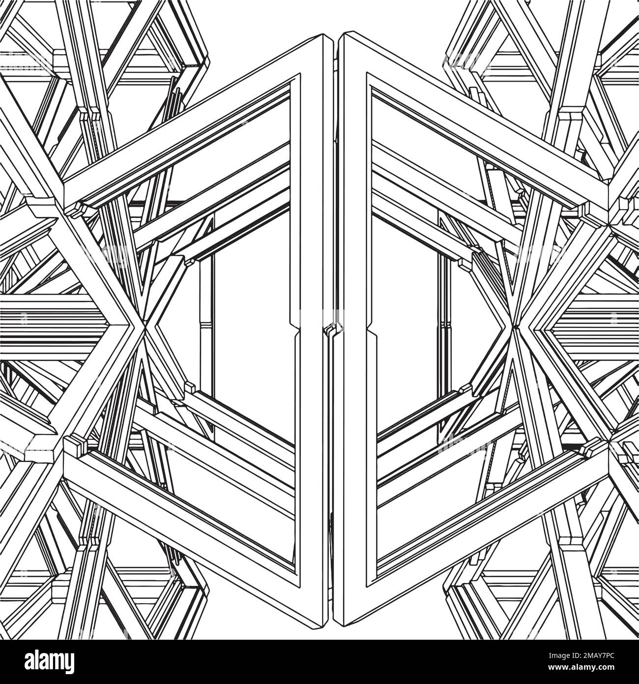 Abstract Construction Structure Vector. Illustration Isolated On White ...