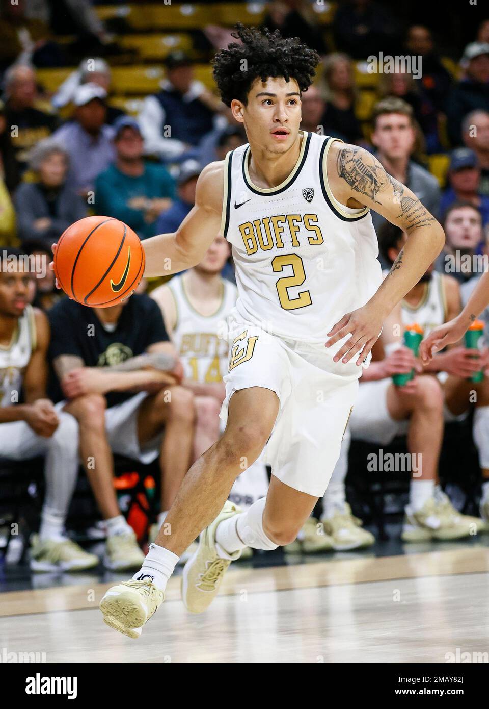 Boulder, CO, USA. 19th Jan, 2023. Colorado Buffaloes guard KJ Simpson ...