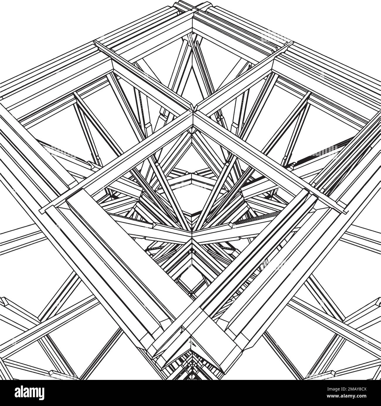 Abstract Construction Structure Vector. Illustration Isolated On White ...