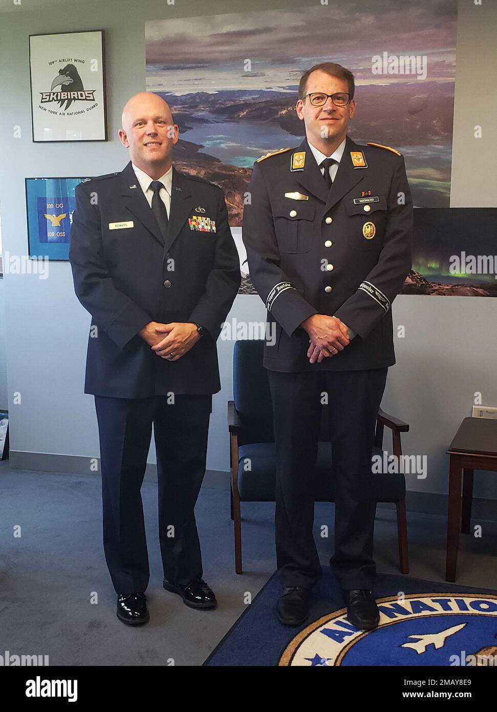 Oberstleutnant Heiko Radermacher, a German Air Force officer, stands ...
