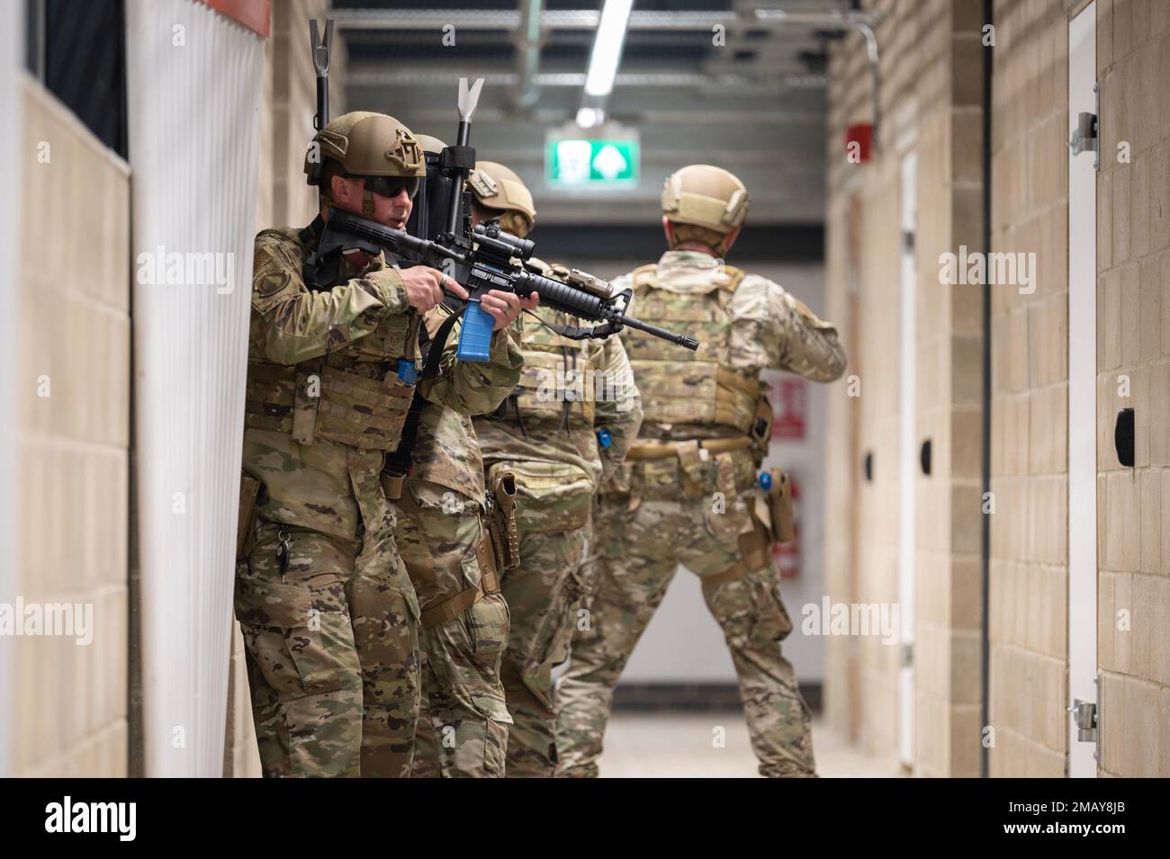 U.S. Air Force Airmen assigned to the 48th Security Forces Squadron ...
