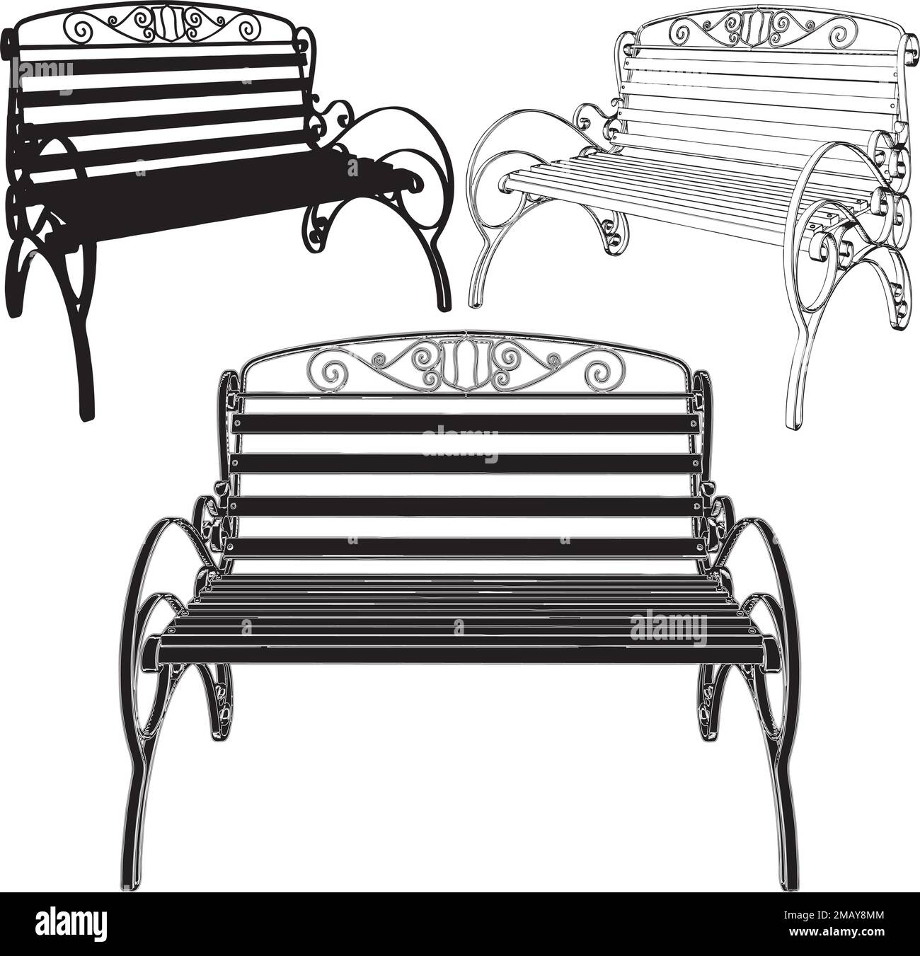 Park Bench Vector Stock Vector Image & Art - Alamy