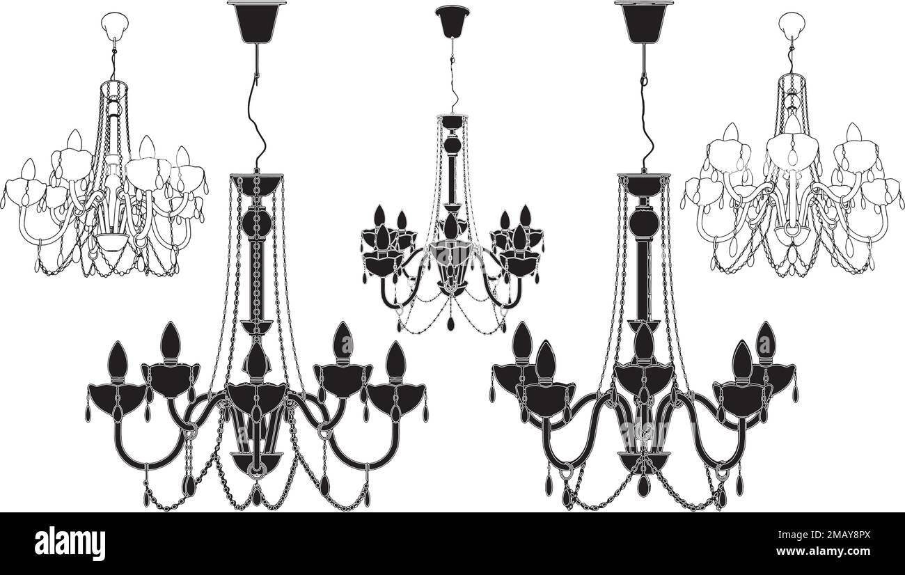 Luster Chandelier Vector. Illustration Isolated On White Background. A ...