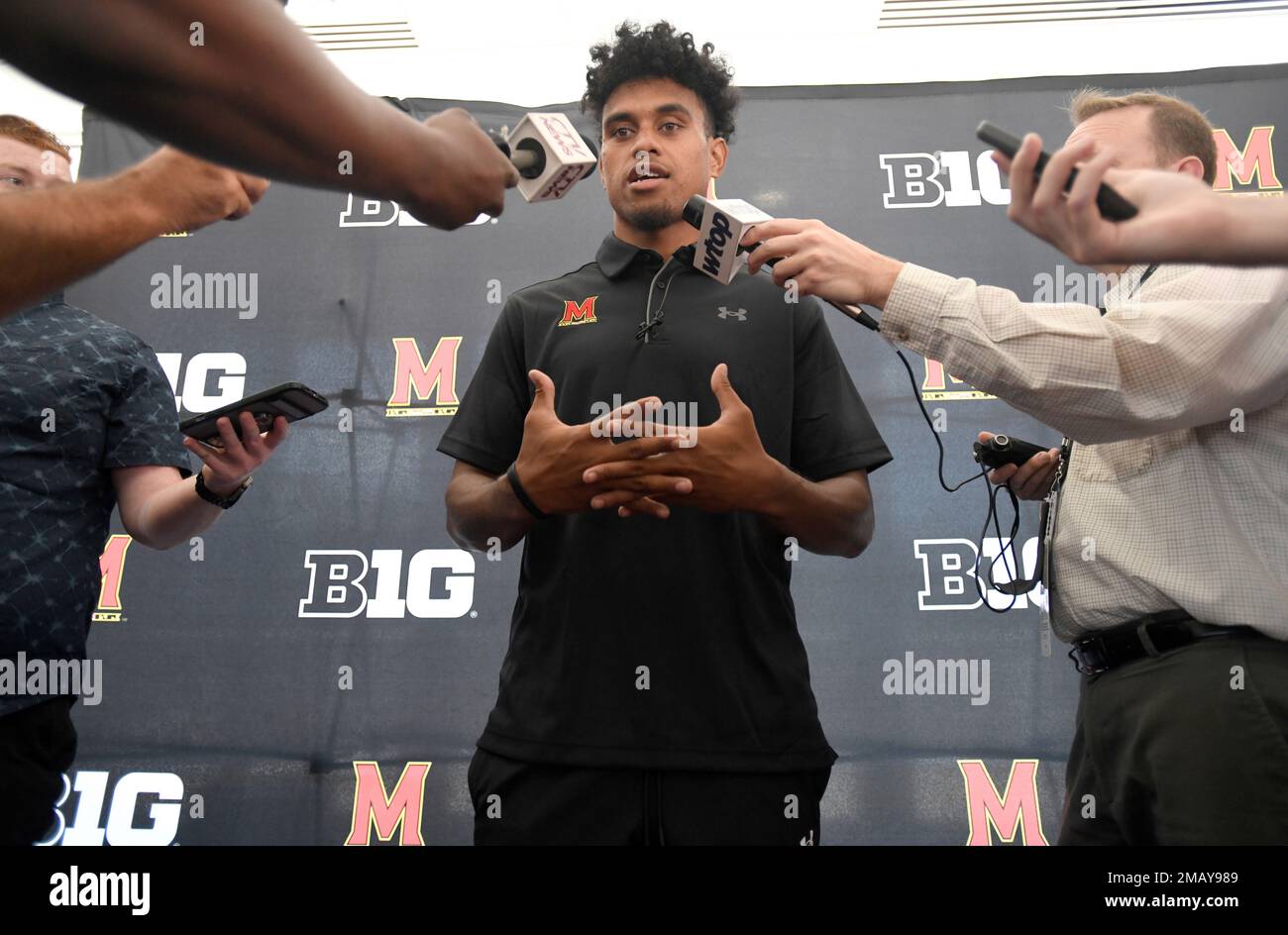 University of Maryland quarterback Taulia Tagovailoa speaks to ...