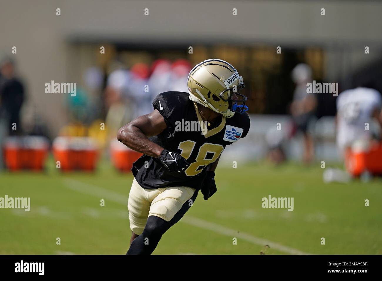 New Orleans Saints wide receiver Easop Winston Jr. (18) runs through ...