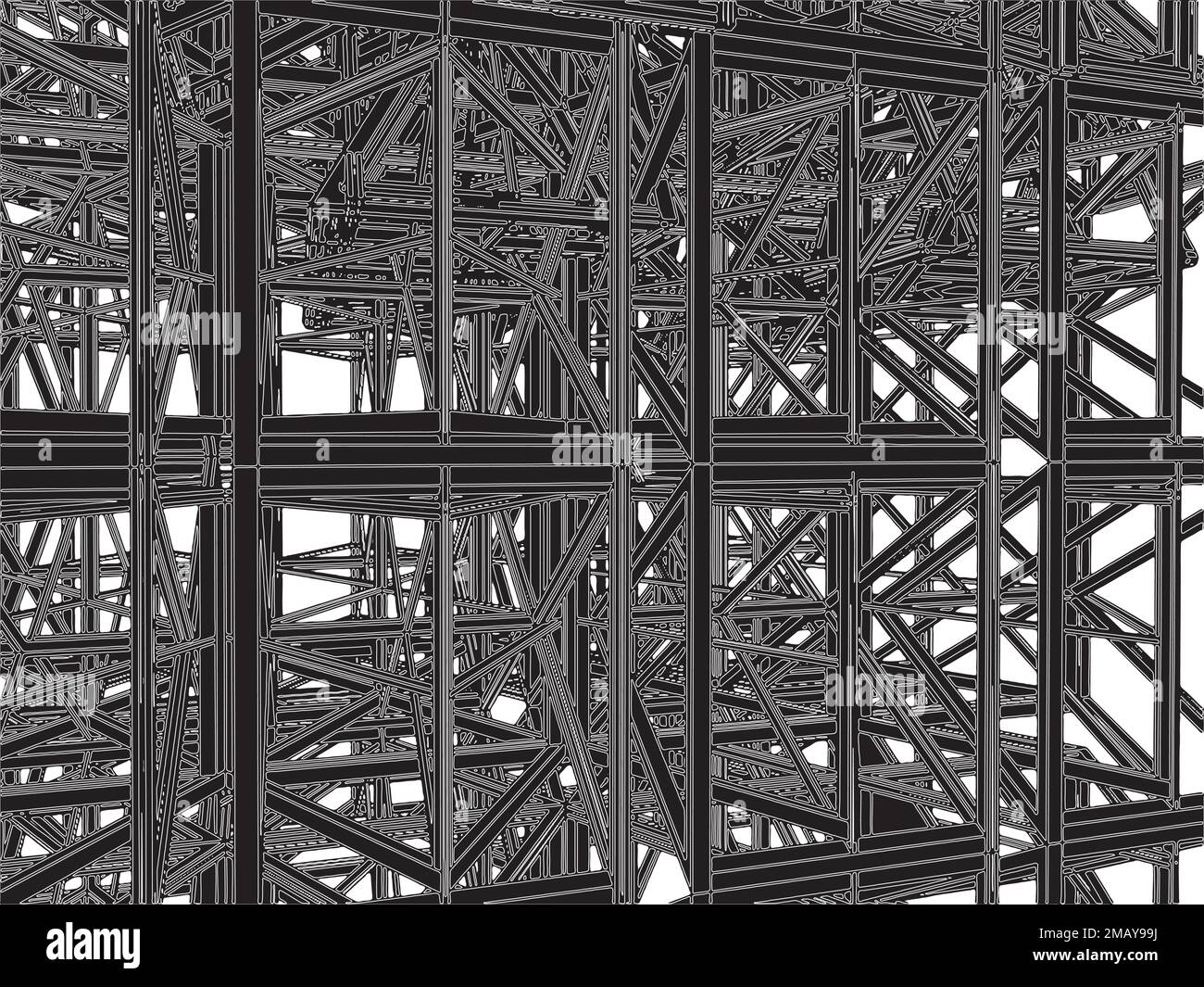 Abstract Construction Structure Vector Illustration Isolated On White Background A Vector