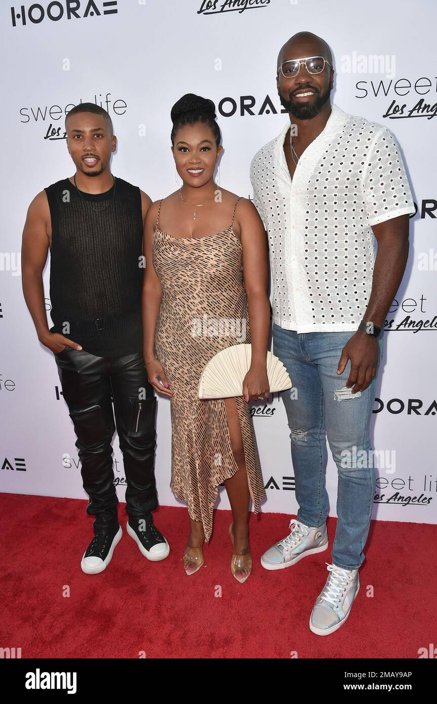 Greg Mathis Jr., from left, Camara Mathis Web and Elliott Cooper arrive ...