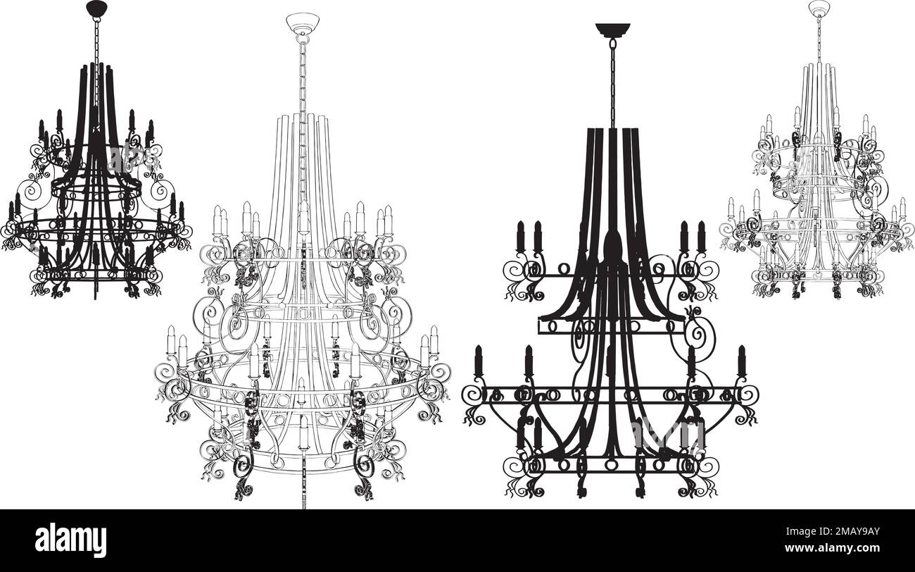 Luster Chandelier Vector. Illustration Isolated On White Background. A ...