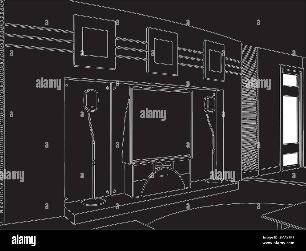 Kitchen wall living plant Stock Vector Images - Alamy