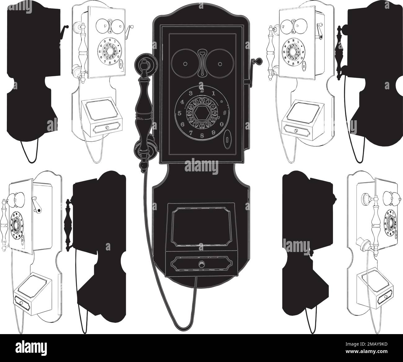 The Old Phone Vector Stock Vector Image & Art - Alamy