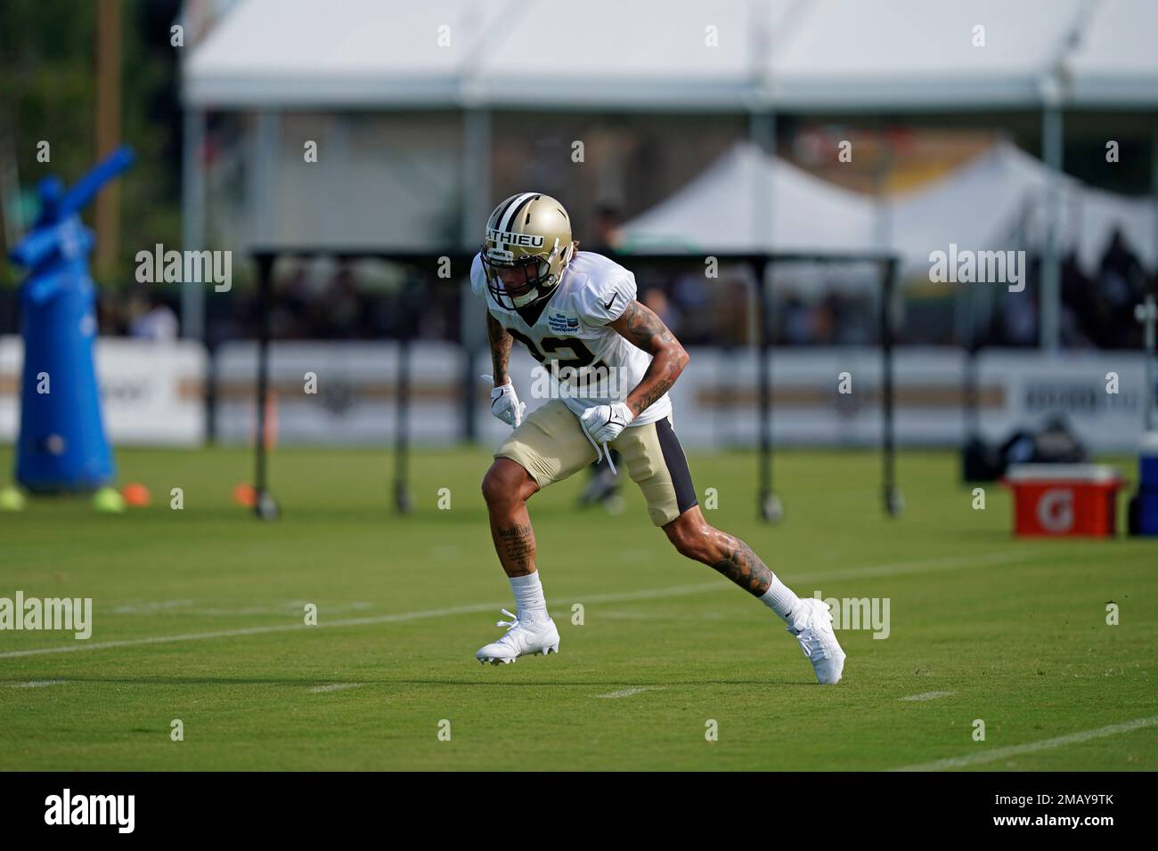 New Orleans Saints safety Tyrann Mathieu (32) runs through drills ...