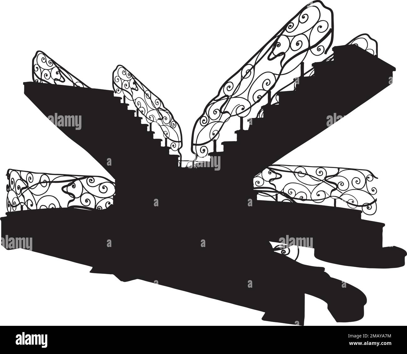 Staircase Silhouette Vector Stock Vector Image & Art - Alamy