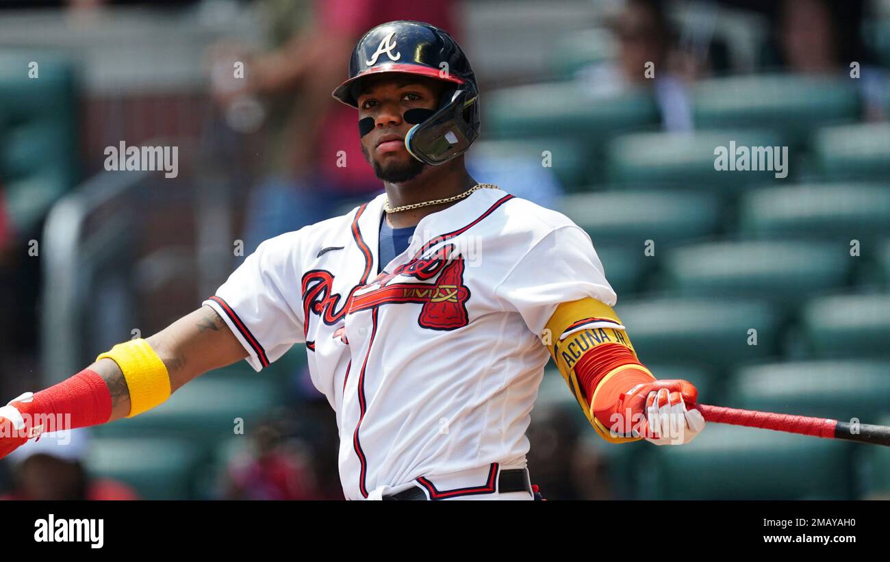 Atlanta Braves right fielder Ronald Acuna Jr. (13) bats against the ...