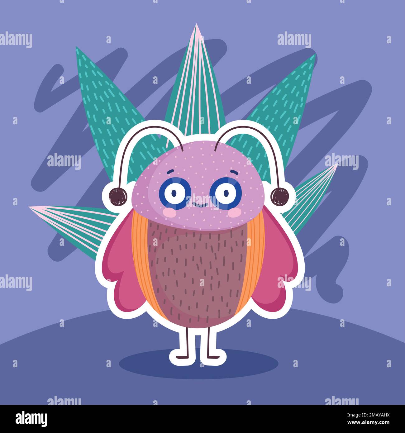 funny bug with leaves Stock Vector Image & Art - Alamy