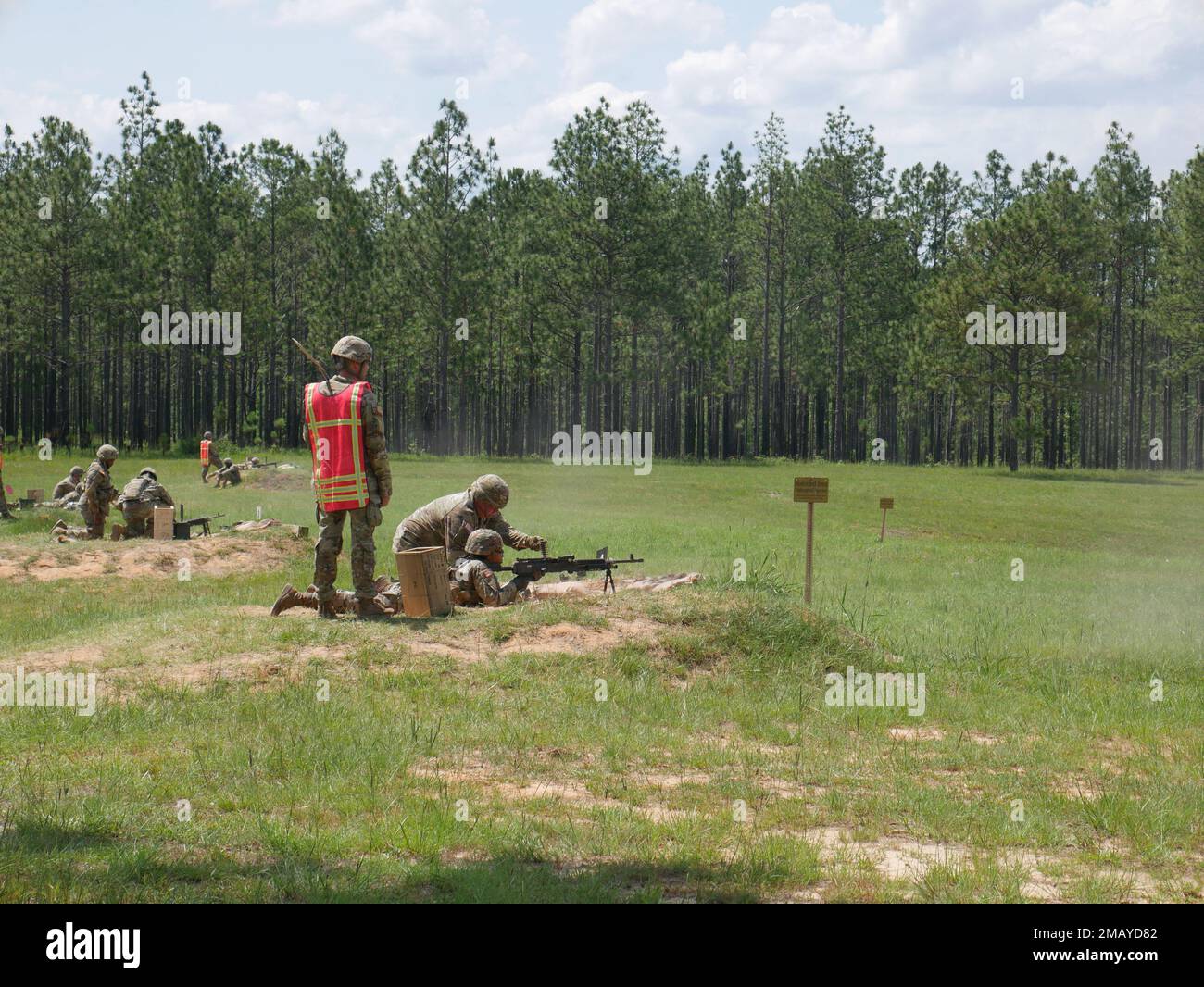 Soldiers of the 184th Sustainment Command fire the M240B crew served ...