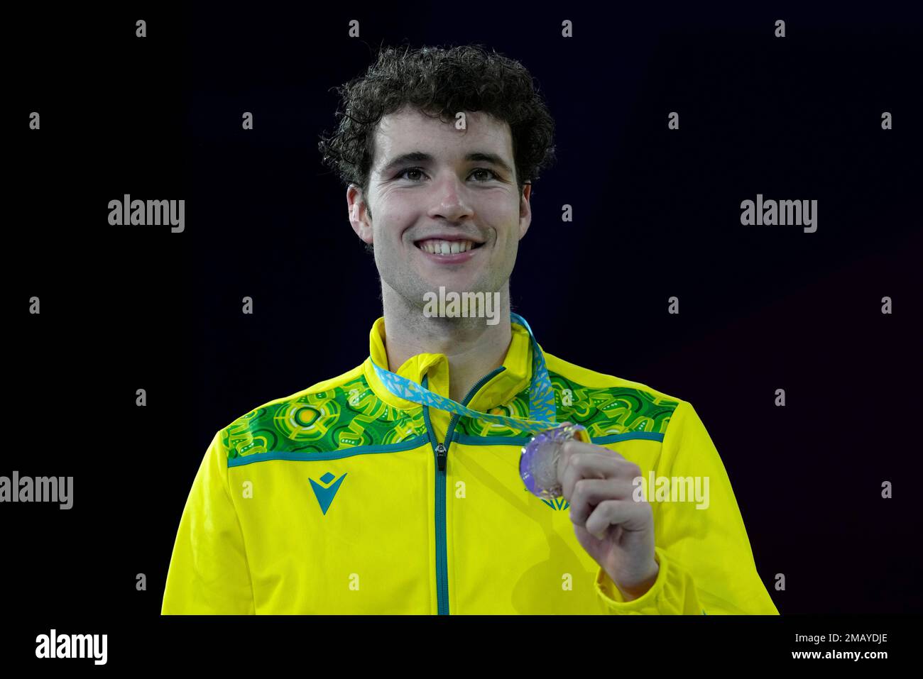 Benjamin Hance of Australia poses after winning the silver medal in the ...