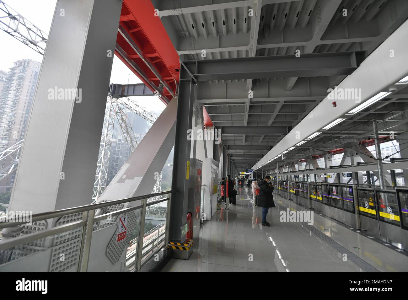 The first rail station built on the river-crossing bridge - Zengjiayan ...