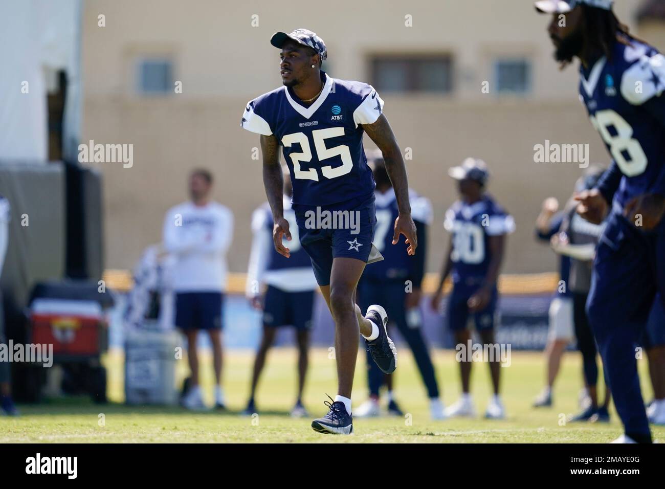 Dallas Cowboys cornerback Nahshon Wright (25) participates in drills at ...