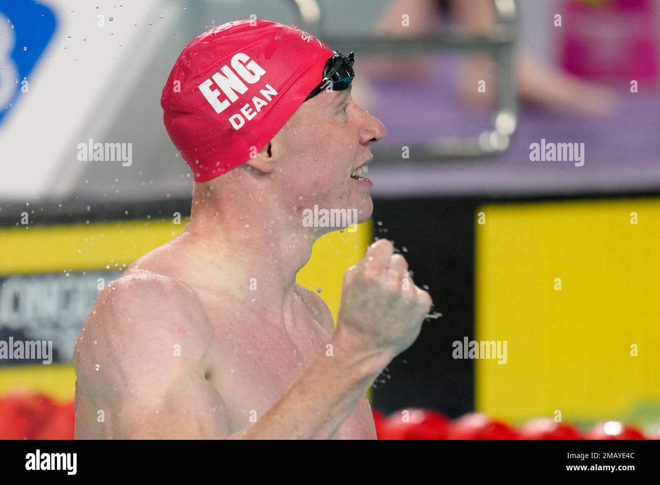 Tom Dean of Team England celebrates after winning the gold medal in the ...