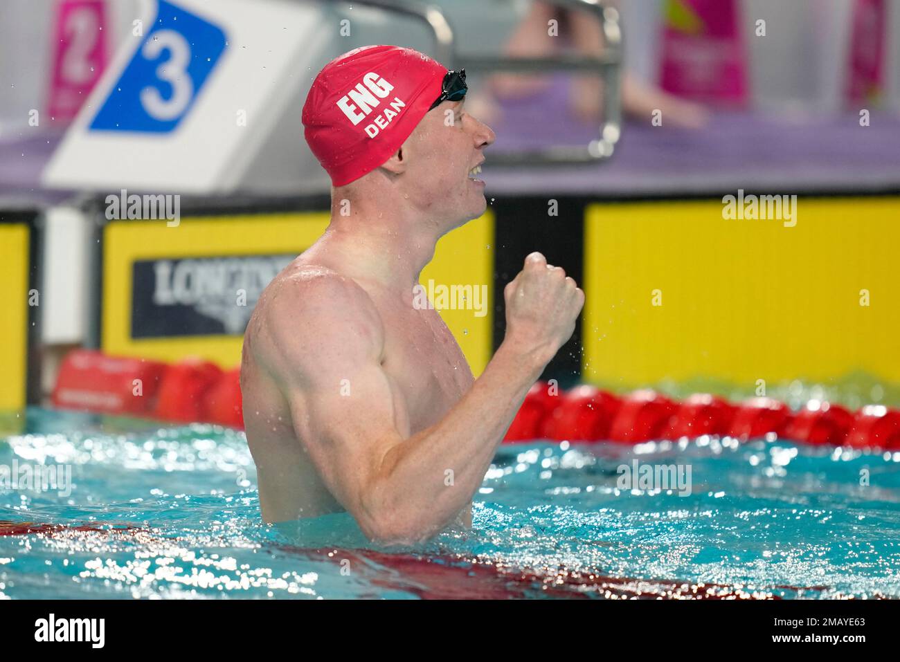 Tom Dean of Team England celebrates after winning the gold medal in the ...