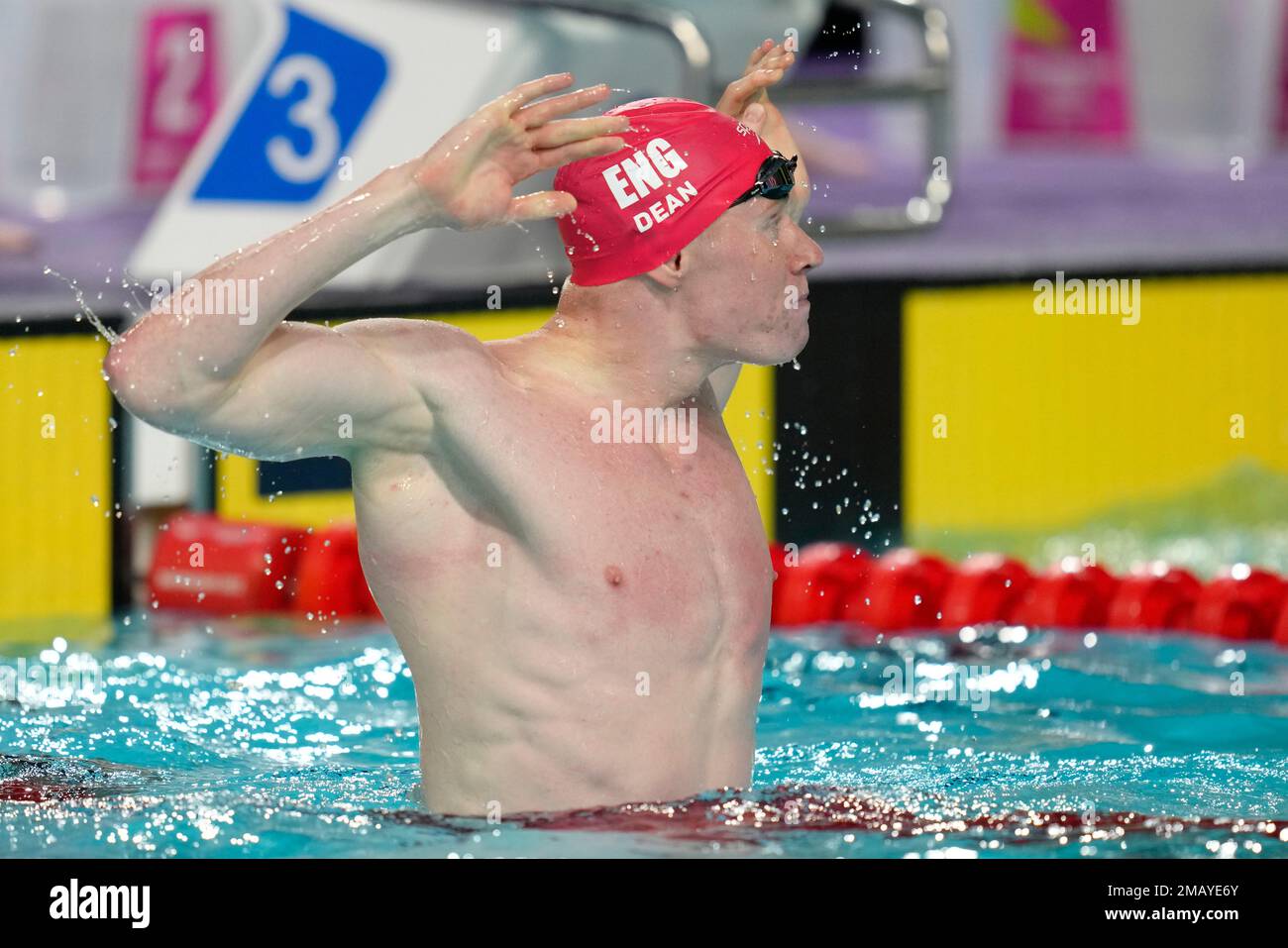 Tom Dean of Team England celebrates after winning the gold medal in the ...