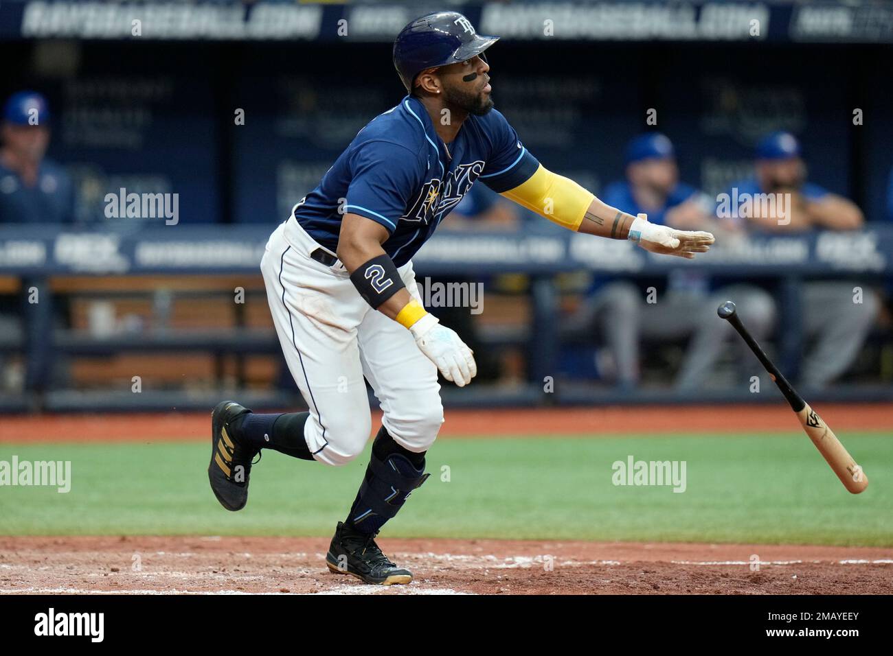 Tampa Bay Rays' Yandy Diaz flies out against the Toronto Blue Jays ...