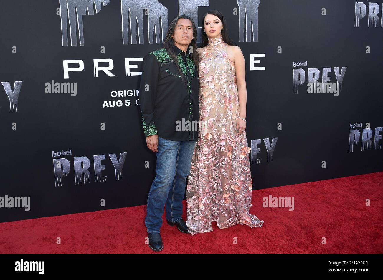 David Midthunder, left, and Amber Midthunder arrive at the premiere of ...