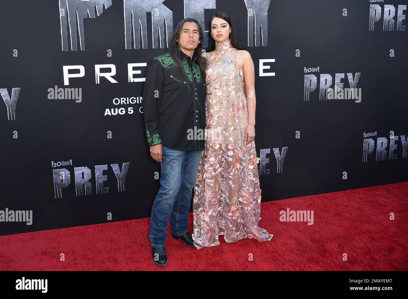 David Midthunder, left, and Amber Midthunder arrive at the premiere of ...