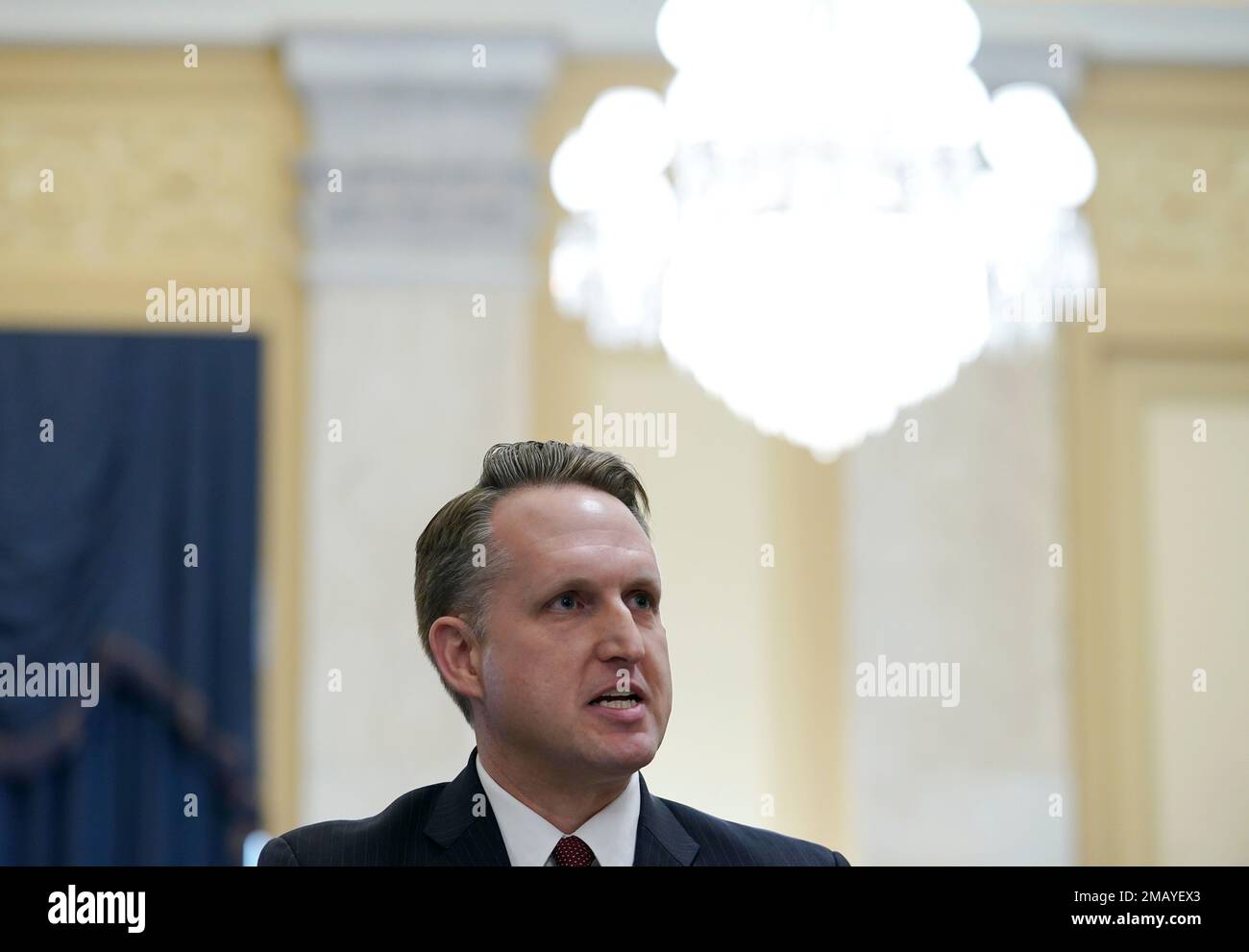 John Gore, a partner with Jones Day, speaks during a Senate Rules and ...