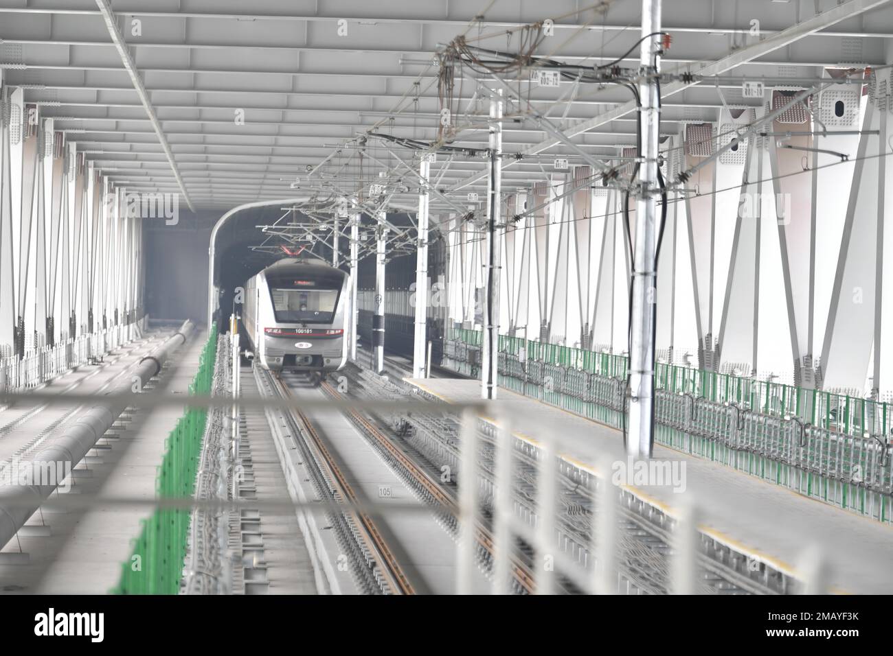The first rail station built on the river-crossing bridge - Zengjiayan ...