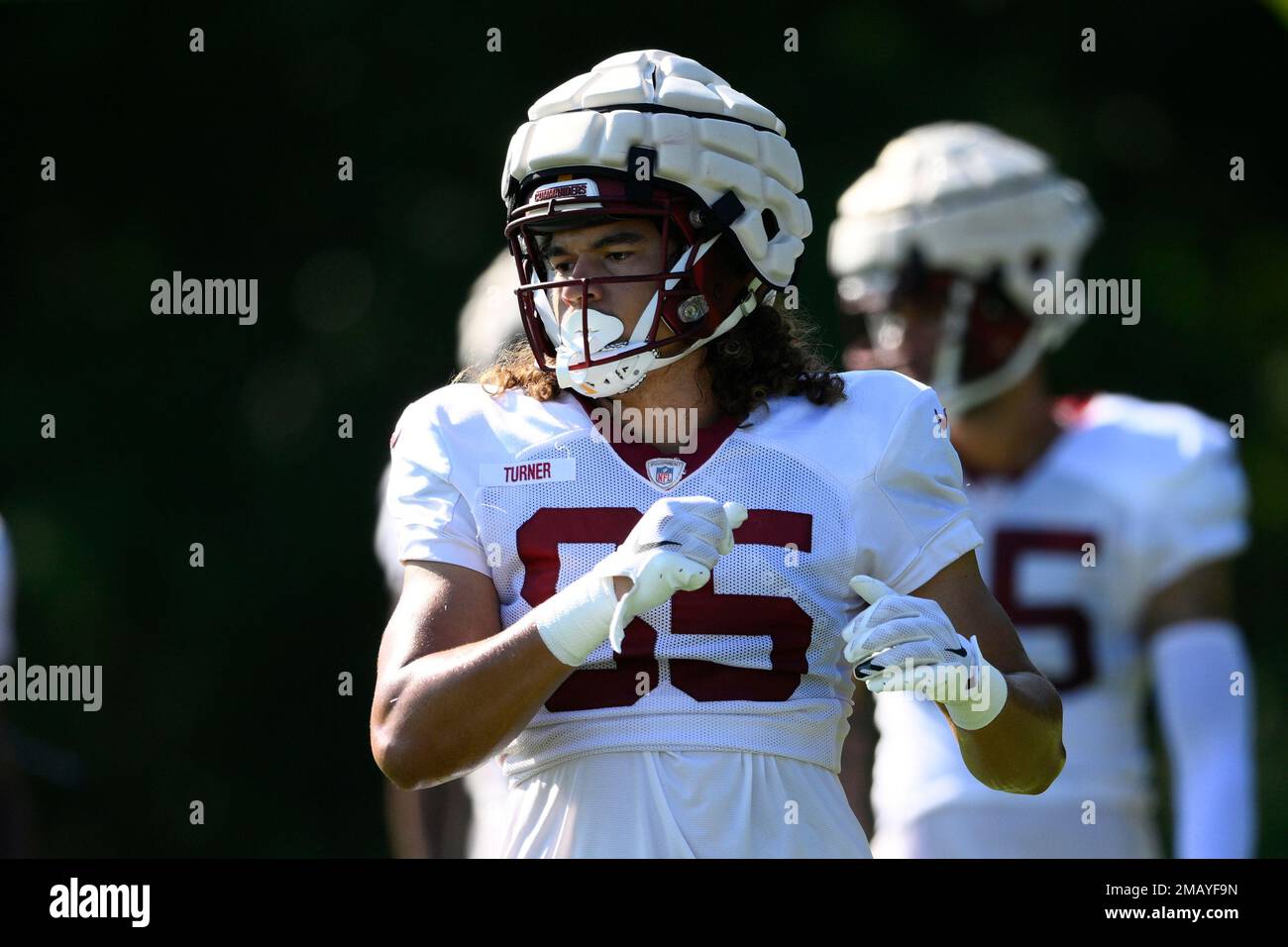 Washington Commanders tight end Cole Turner (85) in action during ...