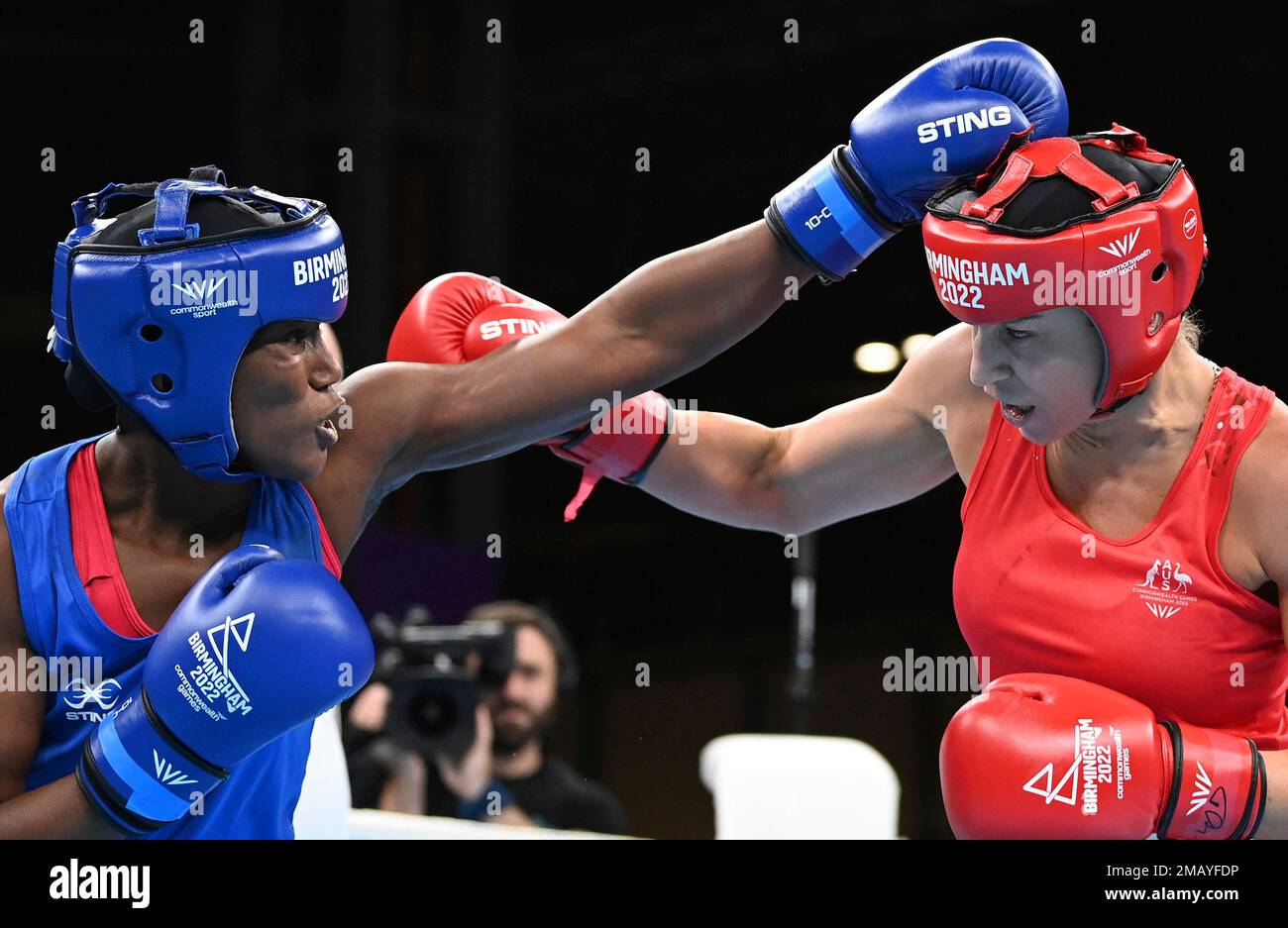 Australia's Kaye Frances Scott, right, in action against Sierra Leone's ...