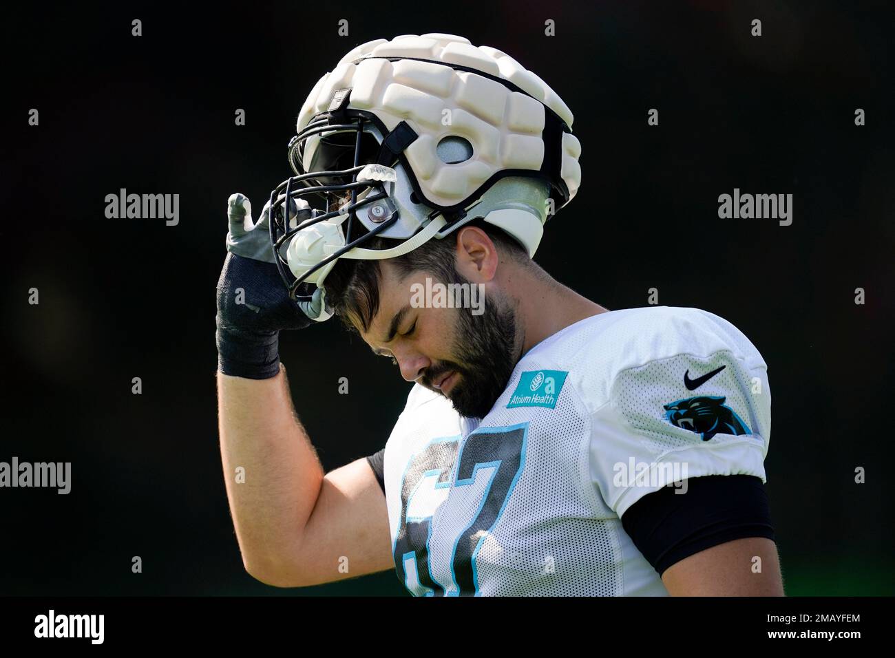 Carolina Panthers' Wyatt Miller arrives for the NFL football team's ...