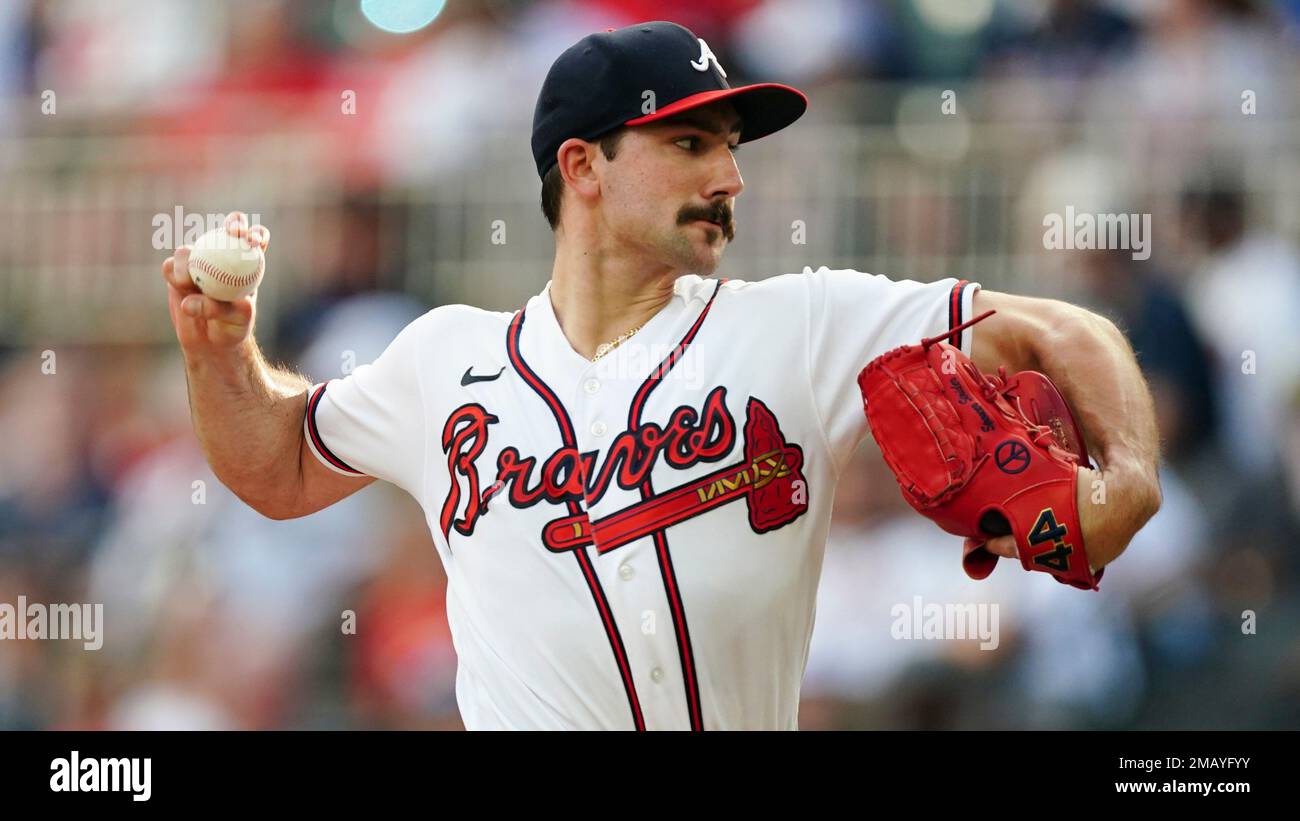Atlanta Braves starting pitcher Spencer Strider (65) is shown in action ...