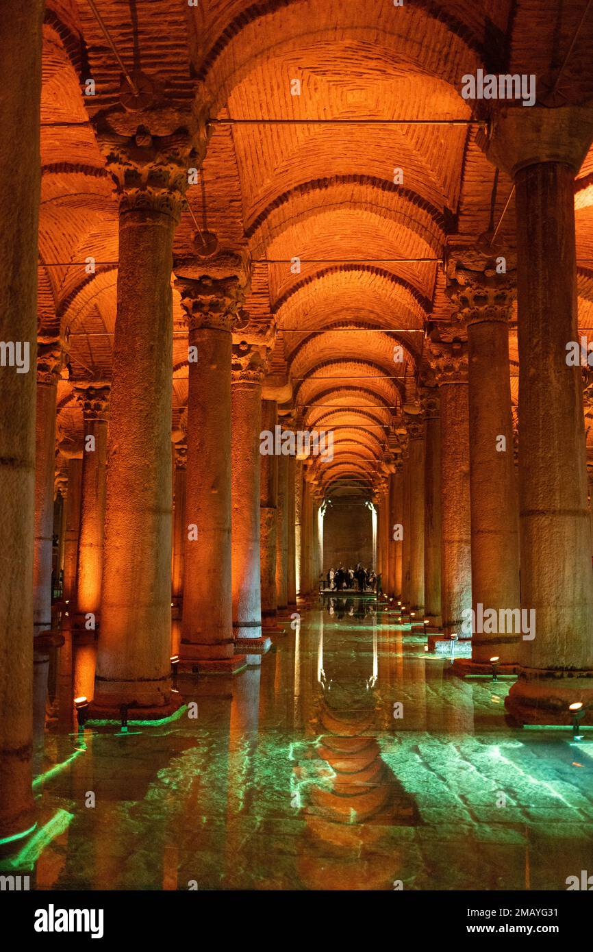 The Basilica Cistern is the largest of several hundred ancient cisterns ...