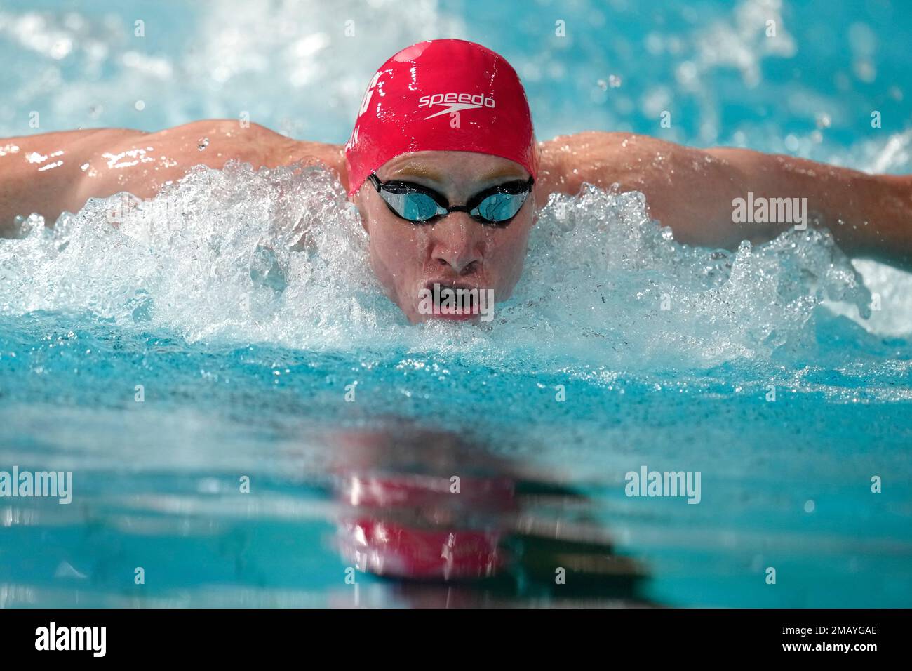Tom Dean of England competes during the Men's 4 x 100m Medley Relay ...