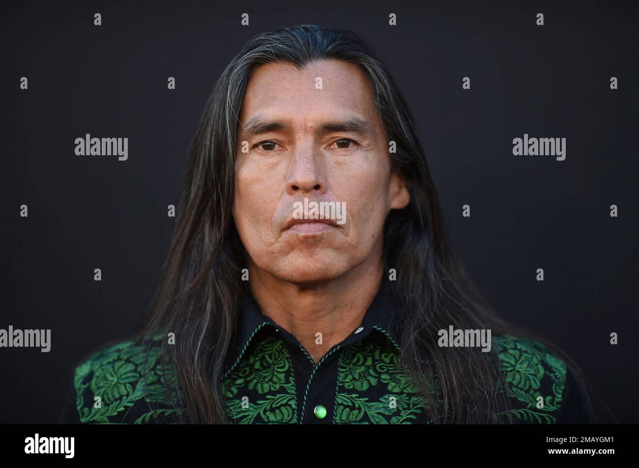 David Midthunder arrives at the premiere of "Prey" on Tuesday, Aug. 2 ...